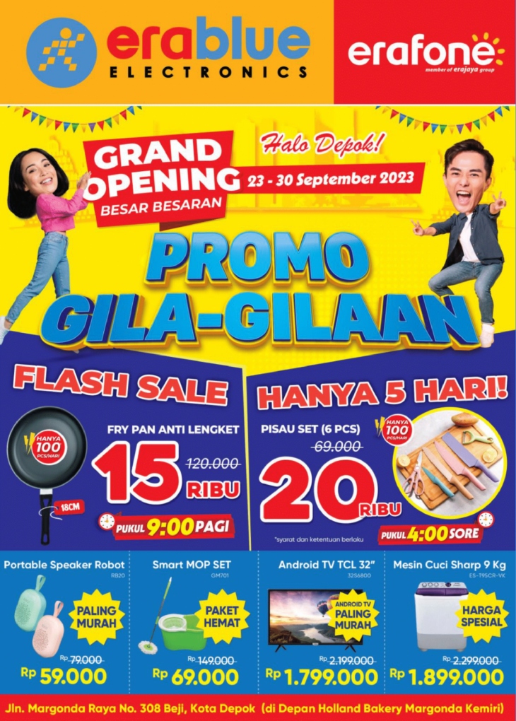 Grand Opening EraBlue Margonda Besar-Besaran! Promo Gila-Gilaan! | erablue.id