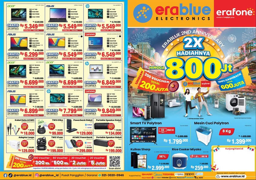 Promo Erablue 2nd Anniversary, Menangkan Voucher Undian! | erablue.id