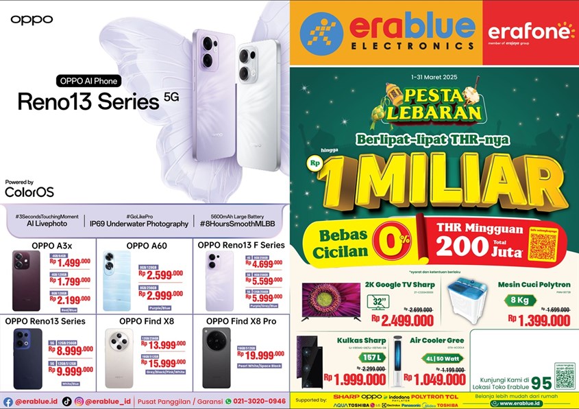 Pesta Lebaran Ramadan 2025, Dapatkan THR Mingguan di Erablue! | erablue.id