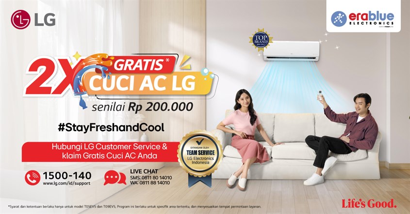 Dapatkan Gratis Cuci AC 2x dari LG, Begini Cara Klaimnya! | erablue.id