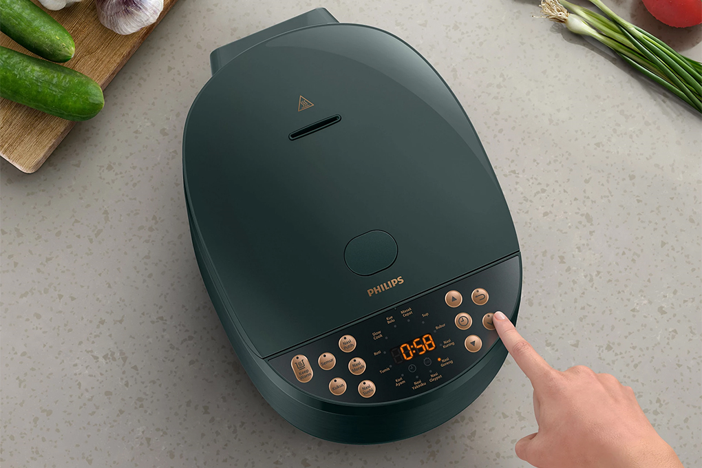 Beli Digital Rice Cooker Philips HD4515/91 1.8L Forest Green cicilan ...